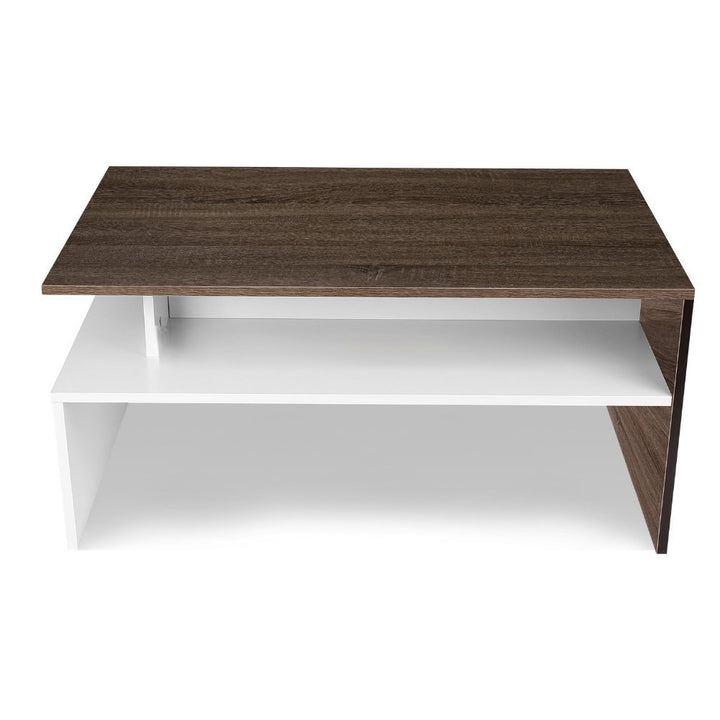Modern Console Table Coffee Table 2-tier Rectangular Storage Open Shelf ...