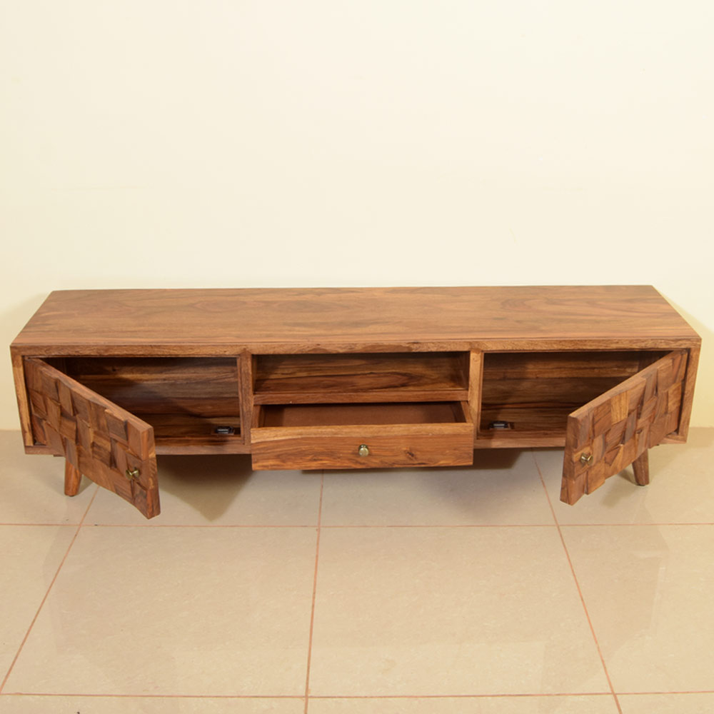 Wood Decor 2 Door Tv Unit, Sheesham Wood - Furniture Store In Perth ...