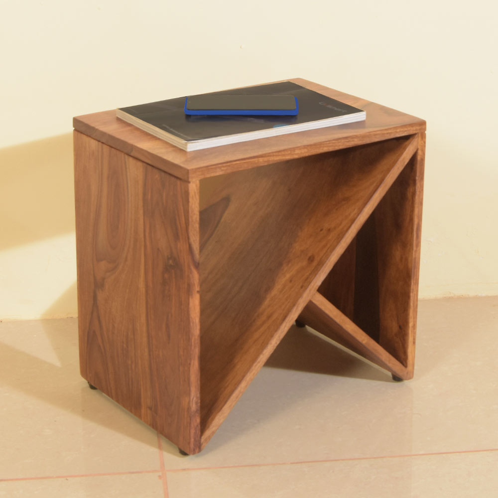 Wood Decor Side Table / Bookholder, Sheesham Wood - Furniture Store In ...