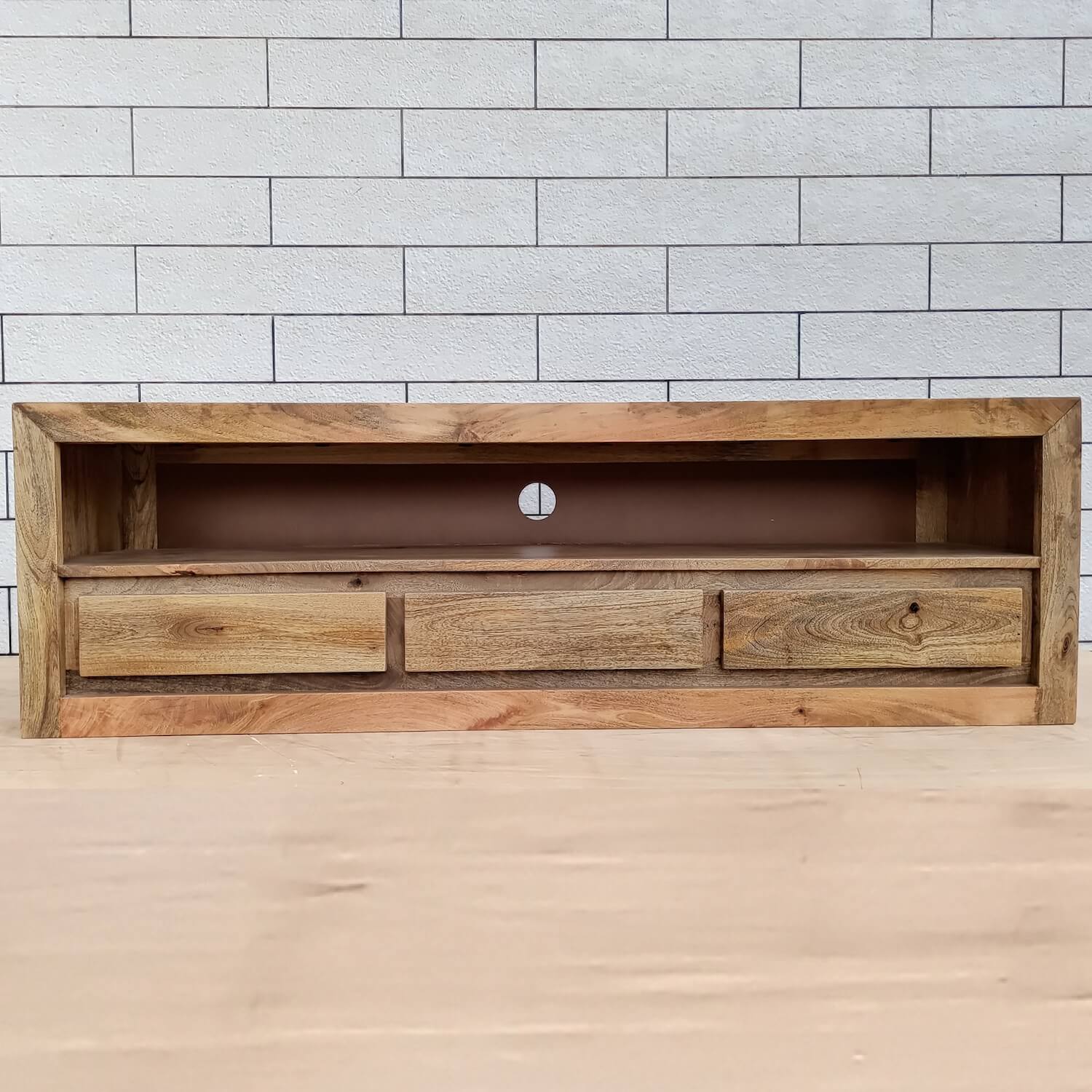 Wood Decor 3 Drawer Tv Unit, Mango Wood - Furniture Store In Perth ...