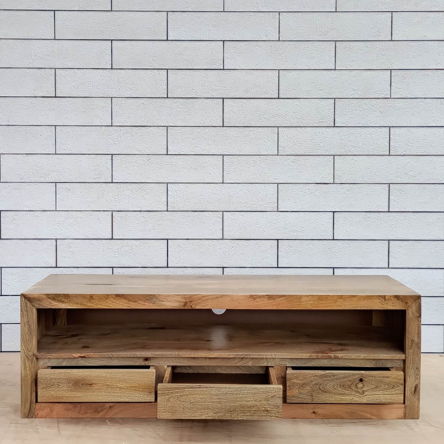 Wood Decor 3 Drawer Tv Unit, Mango Wood - Furniture Store In Perth ...