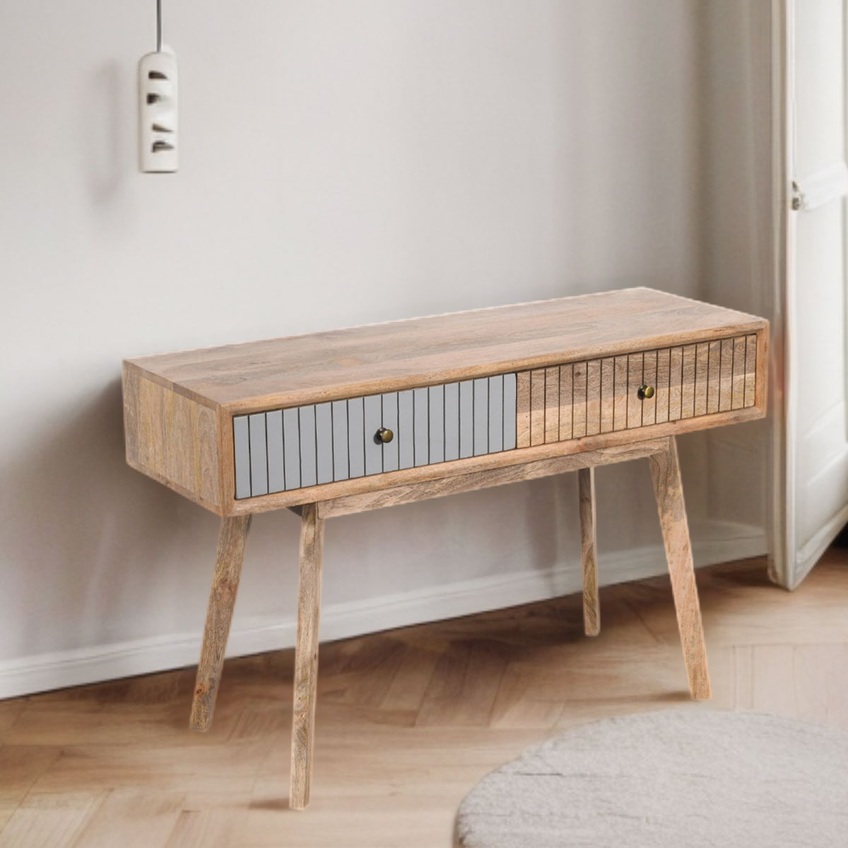 Wood Decor Forrest 2 Drawer Console Table, Mango Wood - Furniture Store ...