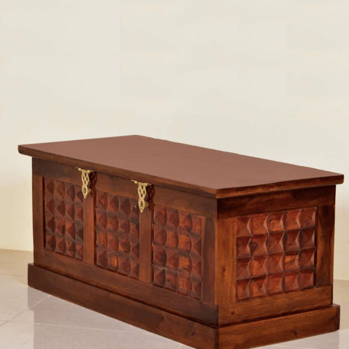 Wood Decor Diamond Pattern Blanket Box - Furniture Store In Perth ...