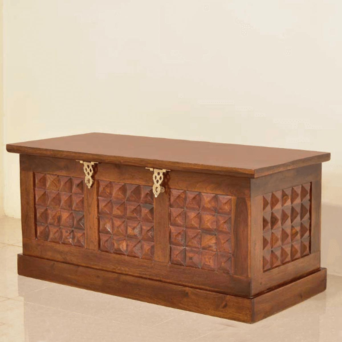 Wood Decor Diamond Pattern Blanket Box - Furniture Store In Perth ...