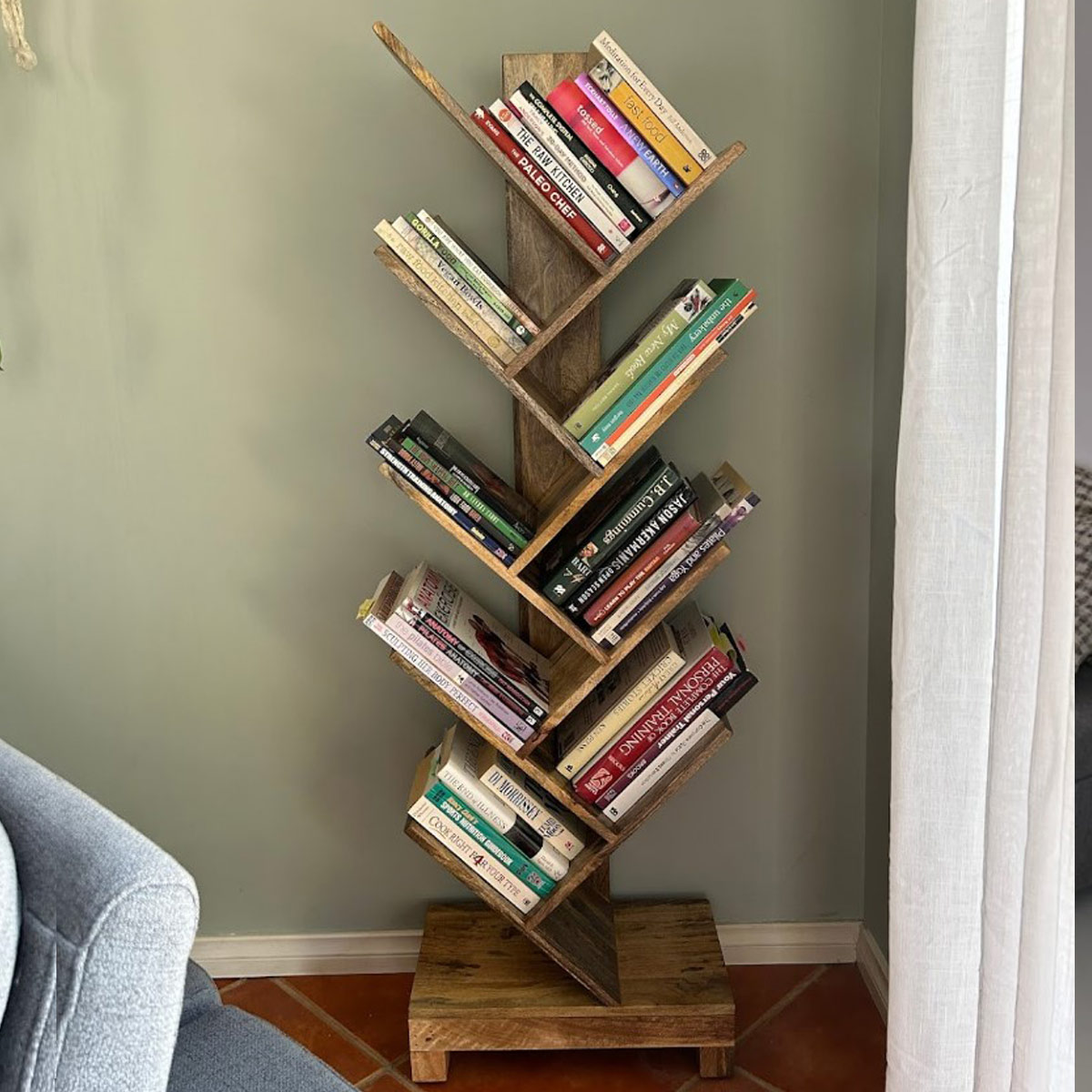 Buy Tree Style Bookcase – Mango Wood | Wood Decor
