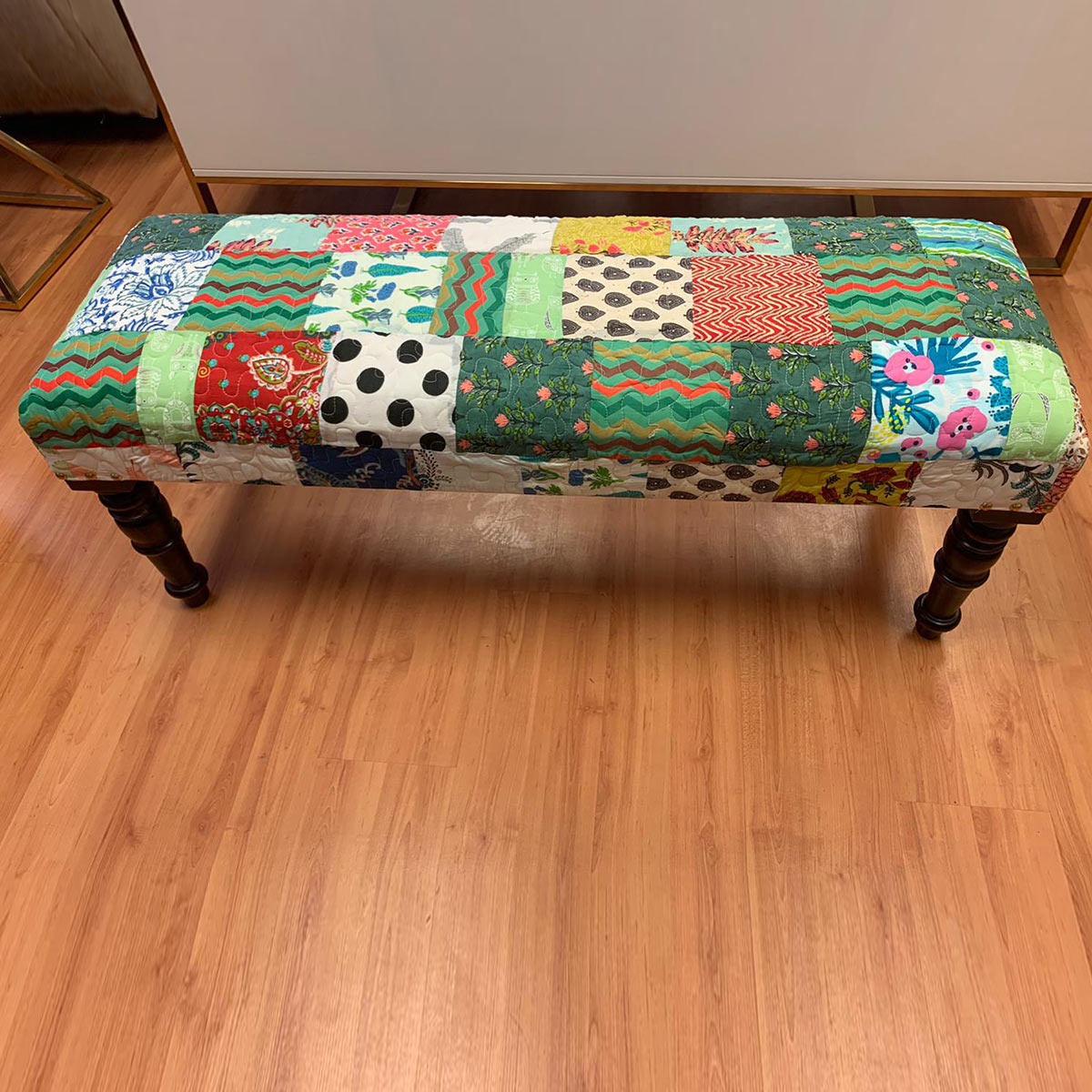 Buy Wood Decor Cotton Cloth Patchwork Bench – Wood Decor