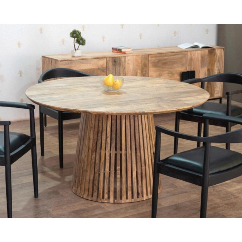Wood Decor Varsha Round Dining Table, Mango Wood - Furniture Store In ...