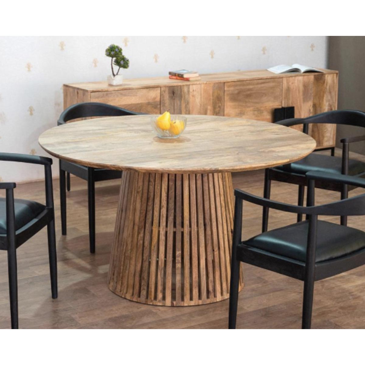 Wood Decor Varsha Round Dining Table, Mango Wood - Furniture Store In ...