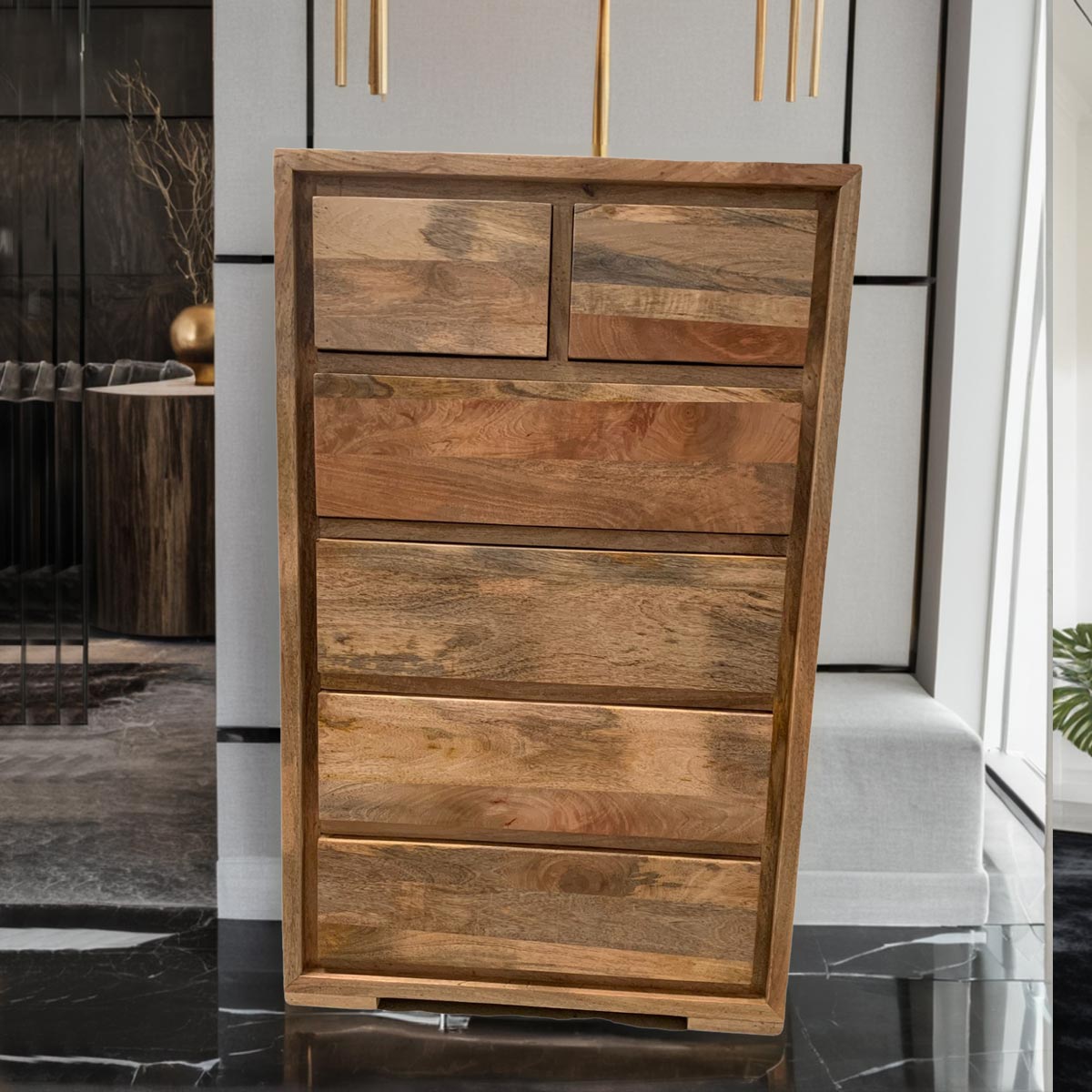 Wood Decor 6 Drawers Tallboy - Mango Wood - Furniture Store In Perth ...