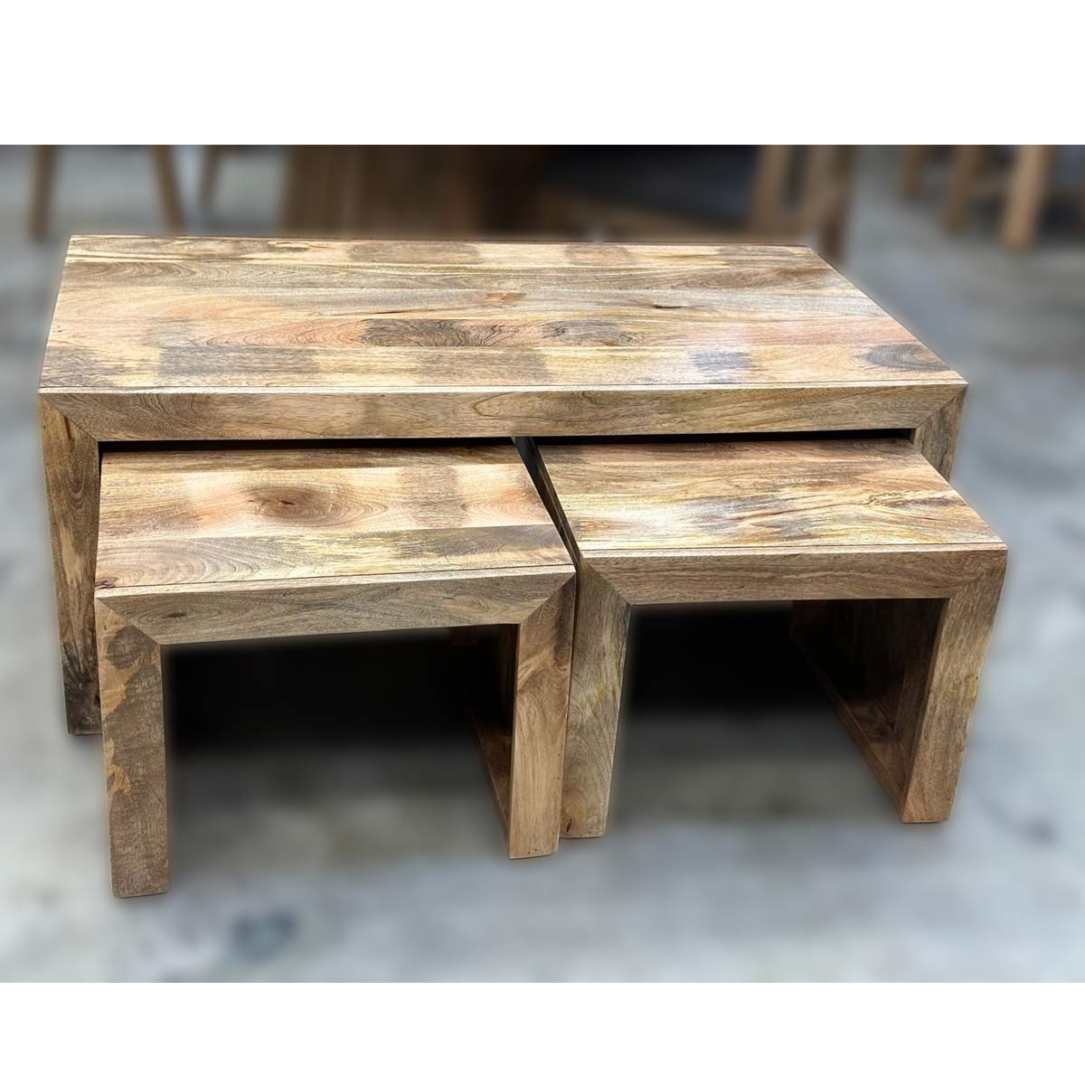 Wood Decor Coffee Table With 2 Stools - Furniture Store In Perth ...